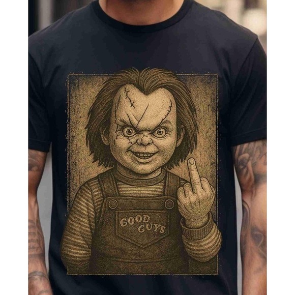 Gildan | Shirts | Chucky Middle Finger Childs Play T Shirt Black Adult ...